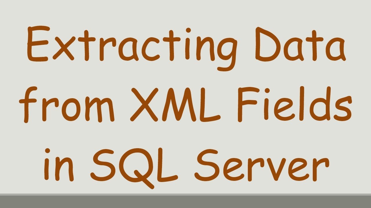 Extracting Data from XML Fields in SQL Server