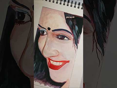 easy lady face painting #art #beginnerarttips #drawing #justart111 #artshorts #painting #watercolor