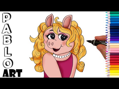 How to Draw Miss Piggy from the Muppets – I'm Youtuber – Follow my ...