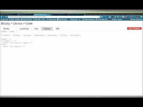 google-blockly to create python (codecademy lesson)