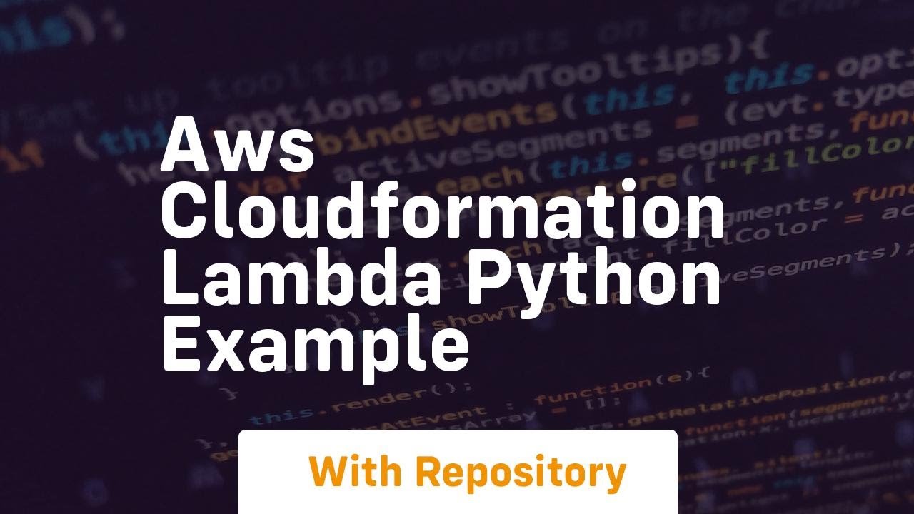 aws cloudformation lambda python example