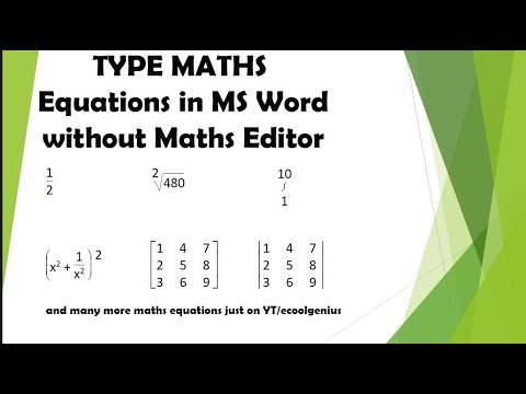 Type Maths in MS Word Square Root