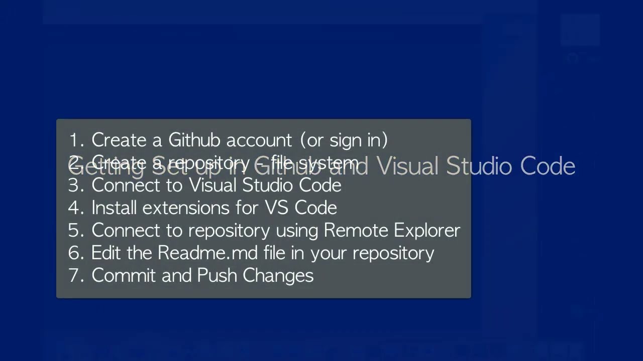 Github Account and Repository Creation, Visual Studio Code Set up and Connected