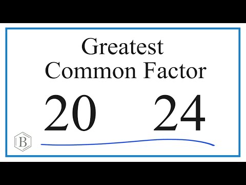 How to Find the Greatest Common Factor for 20 and 24