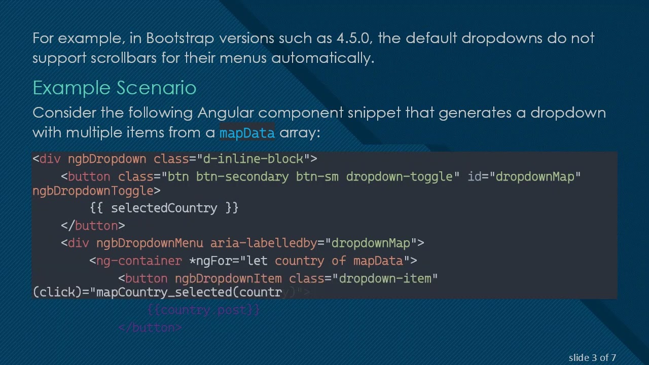 How to Add a Vertical Scrollbar to Bootstrap Dropdowns in Angular