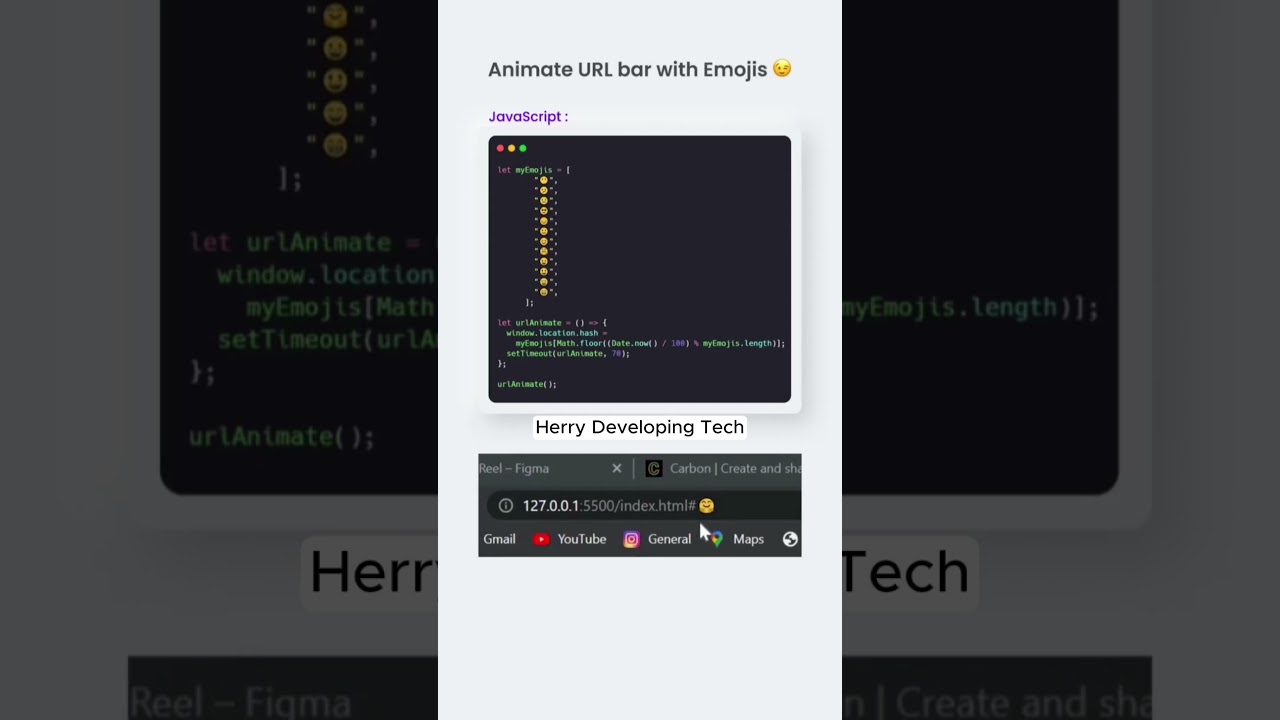 🚀 Animate URL Bar with Emojis! 😍🔥 | Fun JavaScript Trick!||#shorts #shortvideo #fyp #video #ai #js