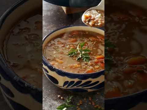 Sopa De Lentejas or Mexican Lentil Soup Recipe #lentejas #mexicansoup #mexicanmademeatless