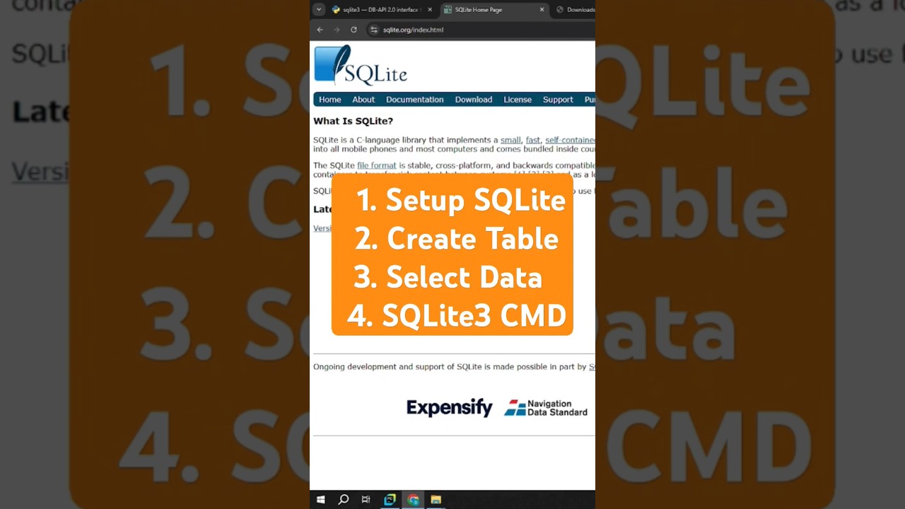 Setup SQLite Database #database