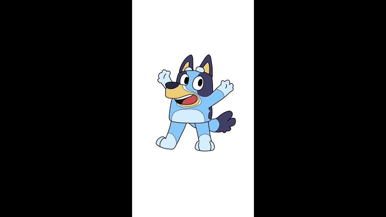 How To Draw Bluey (printable PDF included) 🥰 Step by Step #shorts