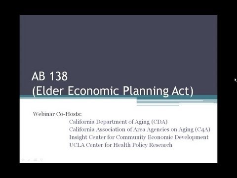 What AAAs Need to Know About AB 138 (Elder Economic Planning Act)