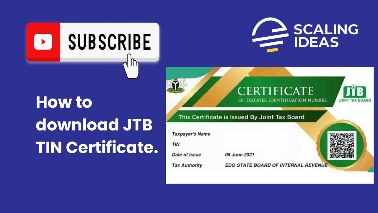 How to download JTB TIN Certificate