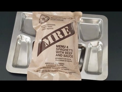 2022 US Military MRE Menu 4 Spaghetti with beef and sauce