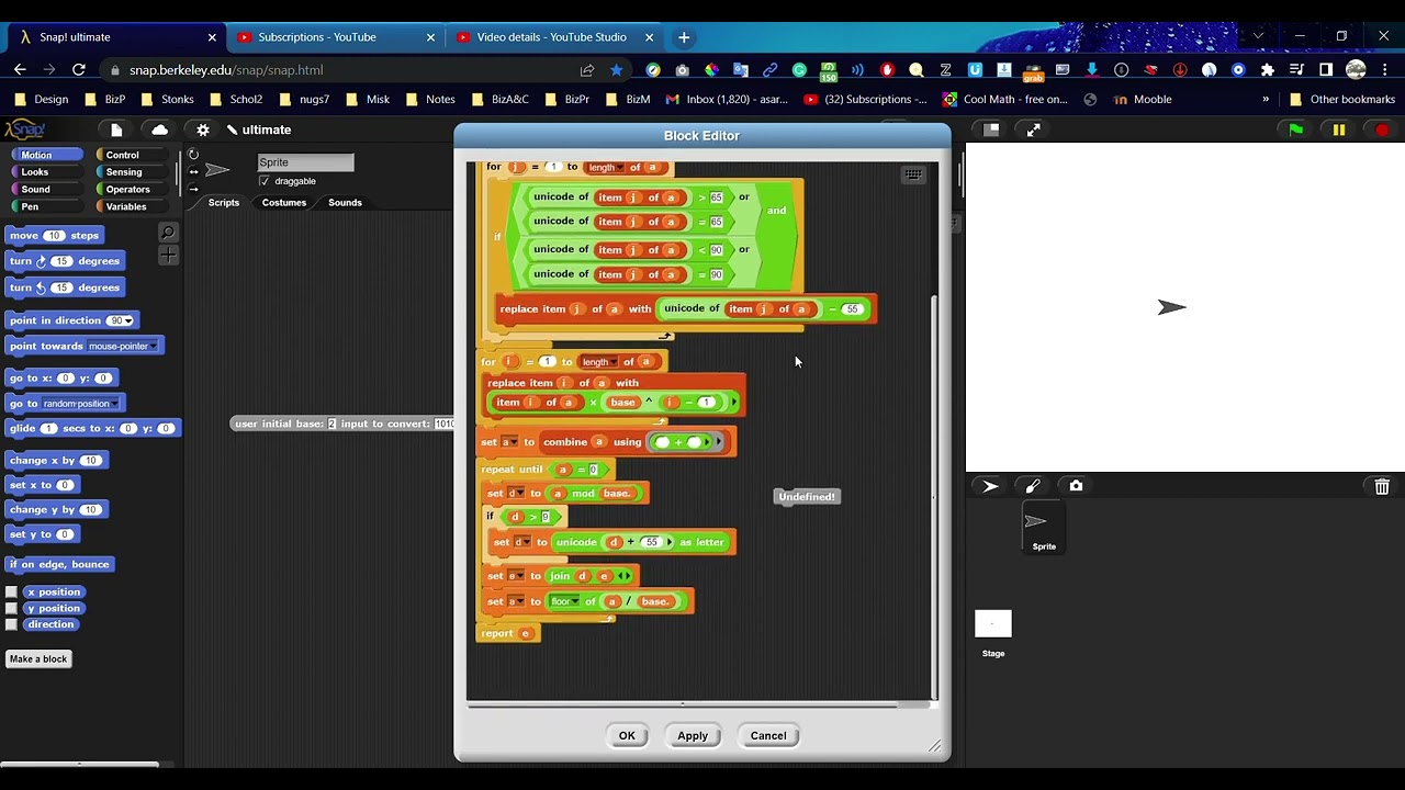 SNAP! Base Converter tutorial bjc Unit 8 Lab 2: Base Conversion