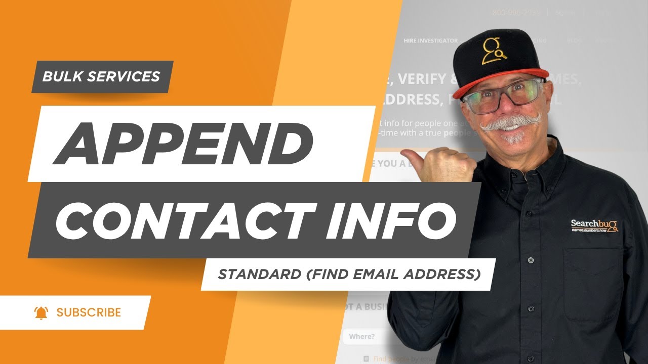 How to Process Standard Append - Finding Email | Searchbug Tutorial