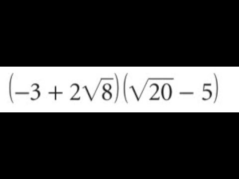 multiply and simplify (-3 + 2*sqrt(8))(sqrt(20) - 5)