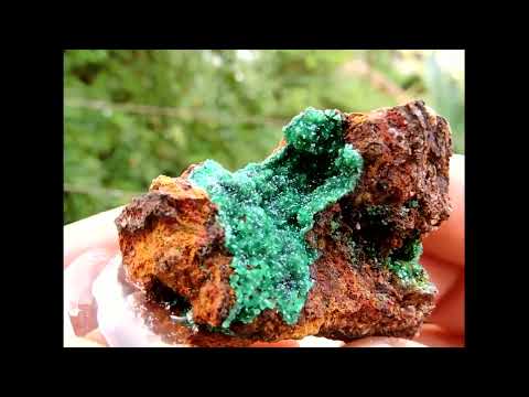 Adamite crystals on matrix mineral specimen from the Lavrion mines in Greece.