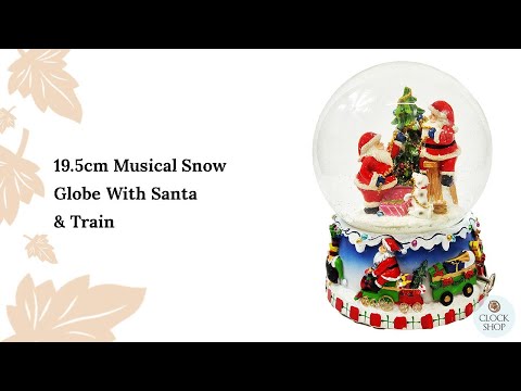 19.5cm Musical Snow Globe With Santa And Train (Let It Snow)