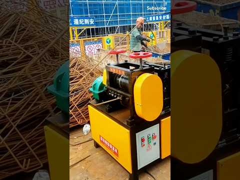 Waste steel bar straightening processing #tools #technology #recycling #metal