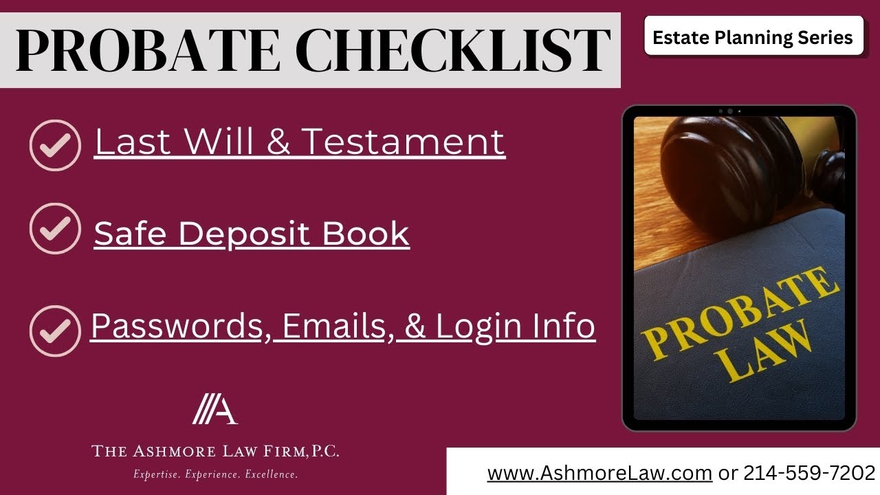 Probate Attorney Document Checklist | Dallas Probate Lawyer | The ...
