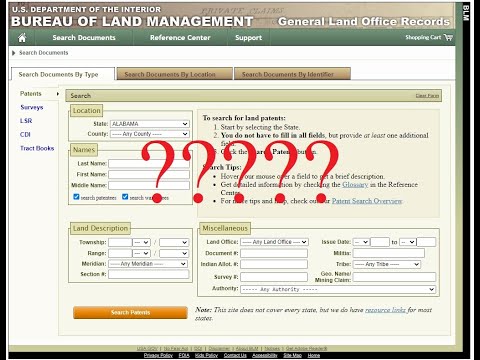 Using the Bureau of Land Management GLO Mapping Website