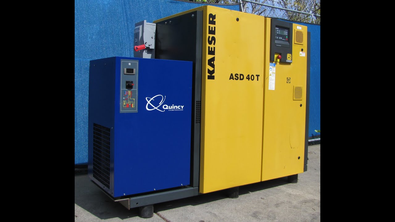 Kaeser ASD 40 T  191 CFM 40 HP Rotary Screw Air Compressor w/ Quincy Air Dryer