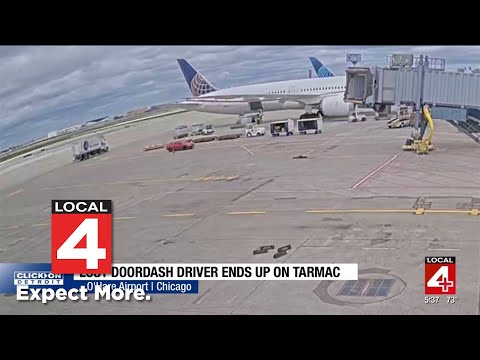 DoorDasher drives onto O'Hare Airport tarmac