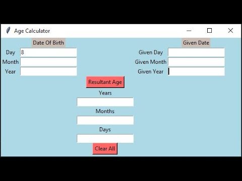 python project GUI Age Calculator