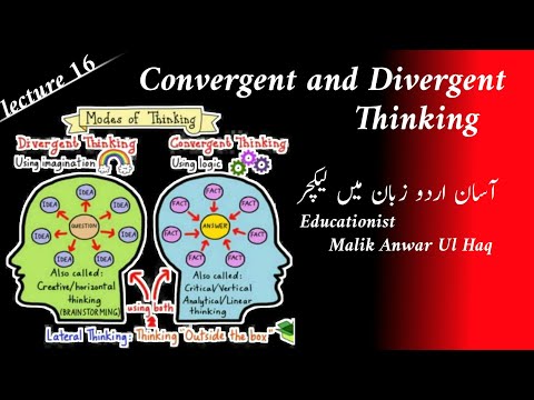 Convergent and Divergent Thinking in Urdu by malik anwar ul haq / lecture 16