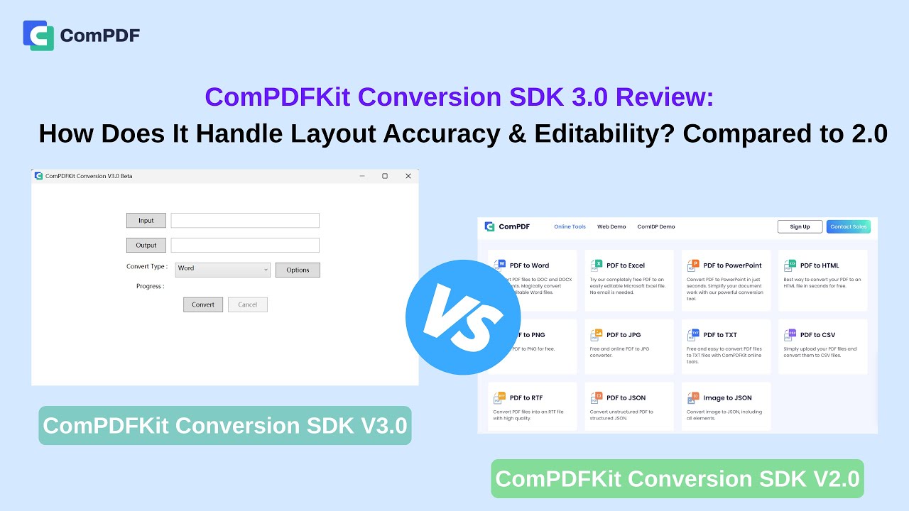 ComPDF Conversion SDK 3.0 Review: How Does It Handle Layout Accuracy & Editability? Compared to 2.0