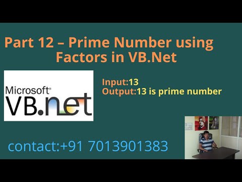 Part 12 – Prime Number using Factors in VB.Net | Soonya Technologies