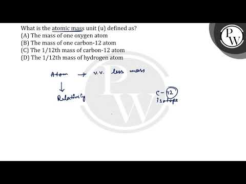 What is the atomic mass unit (u) defined as?....