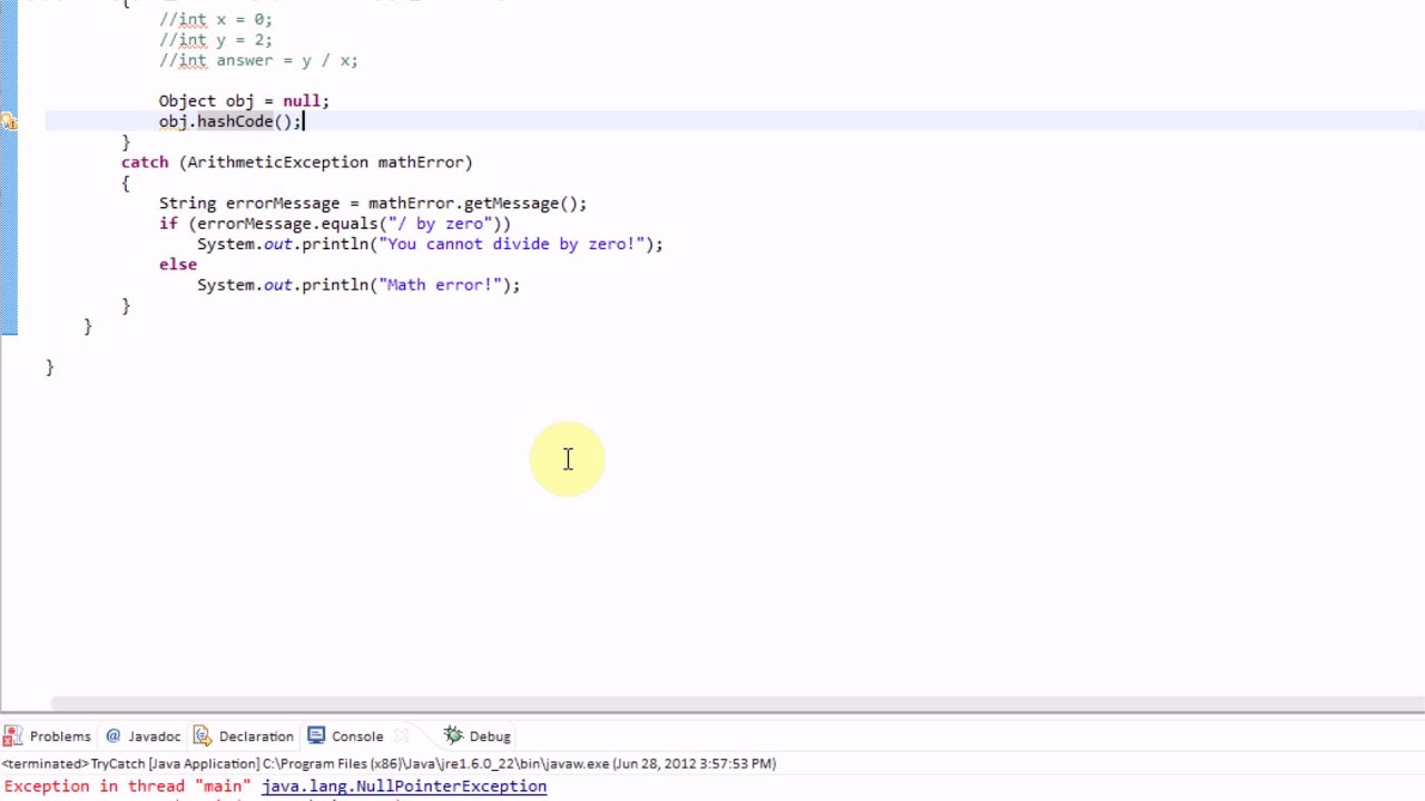 Learning Java: Part 17: Catching errors using Try and Catch