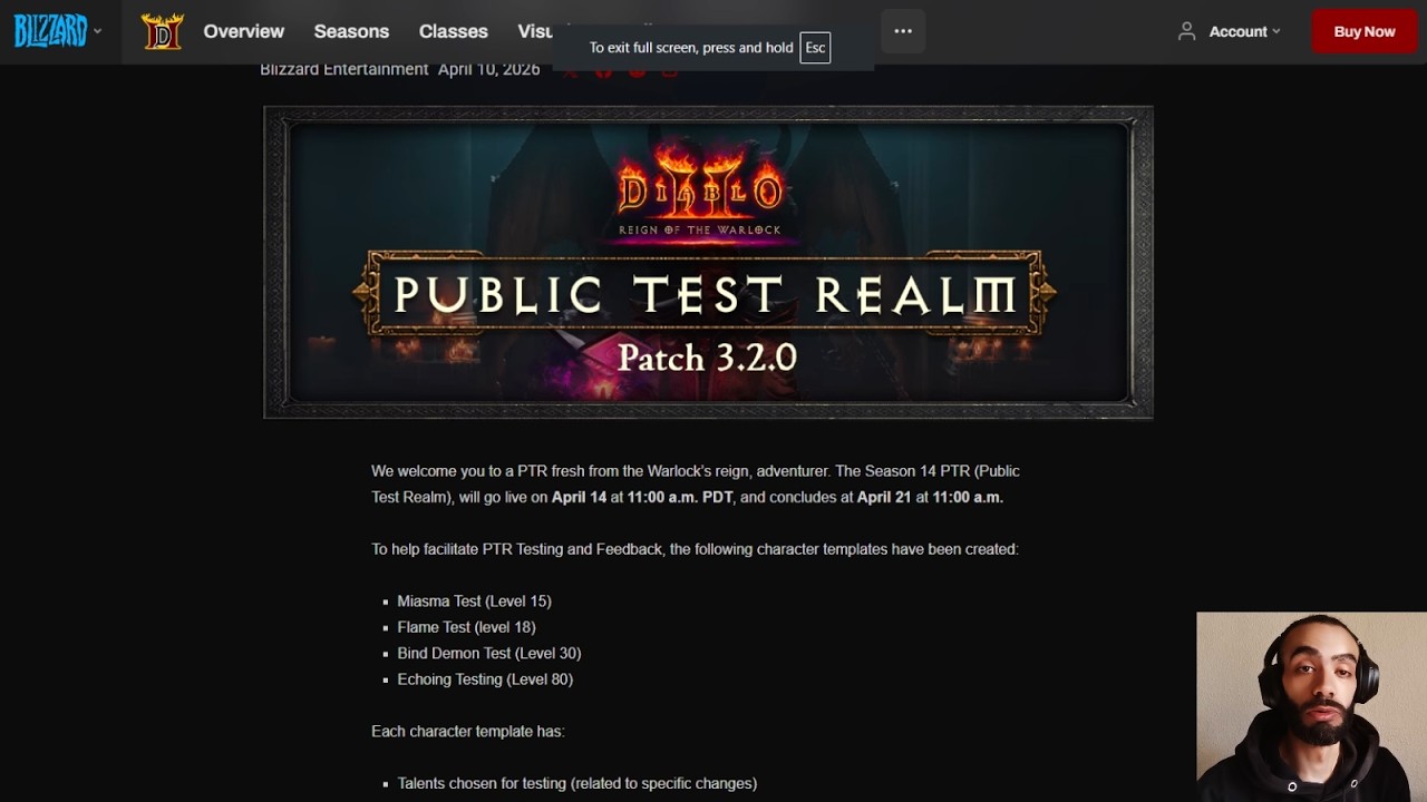 Diablo 2 Resurrected | Season 14 PTR Patch Notes | Warlock Nerfed!