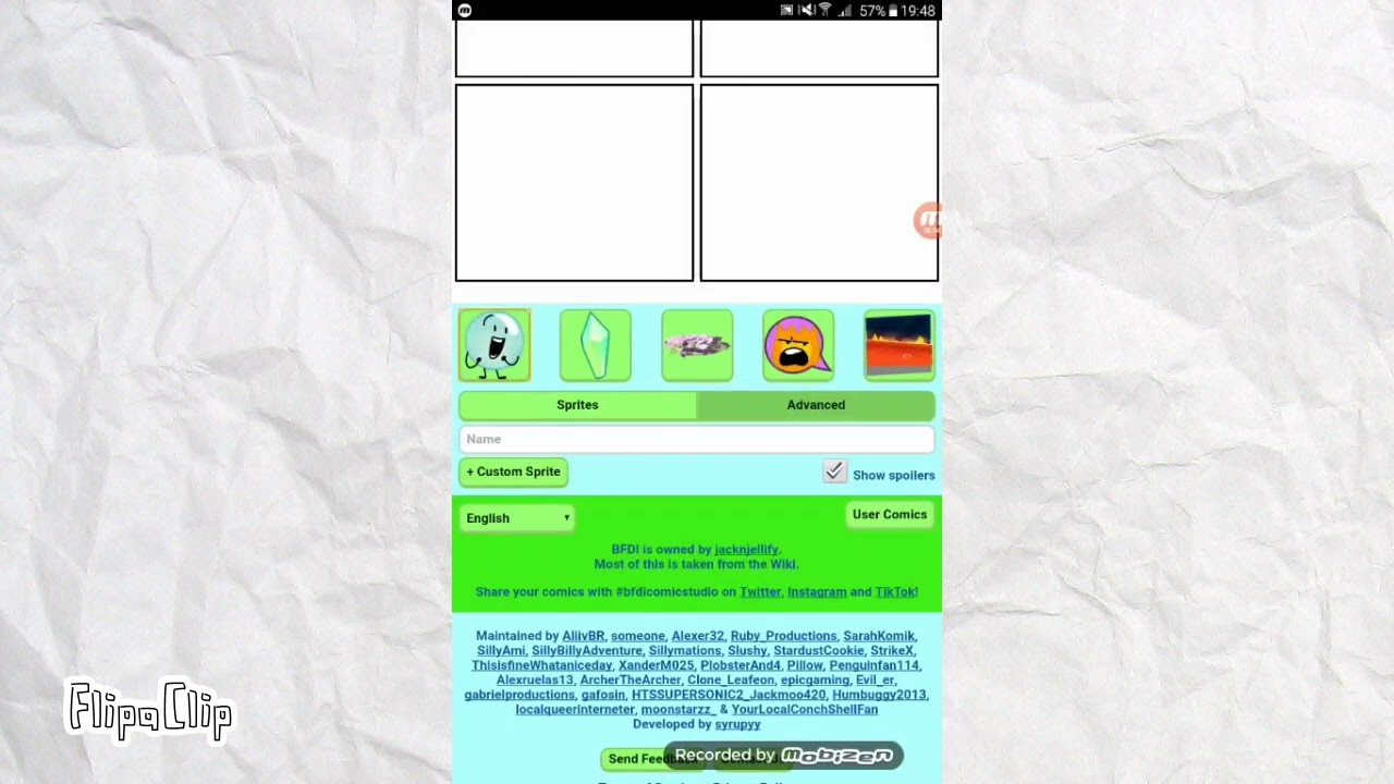 WHY IS THE BFDI COMIC STUDIO NOT WORKING!?