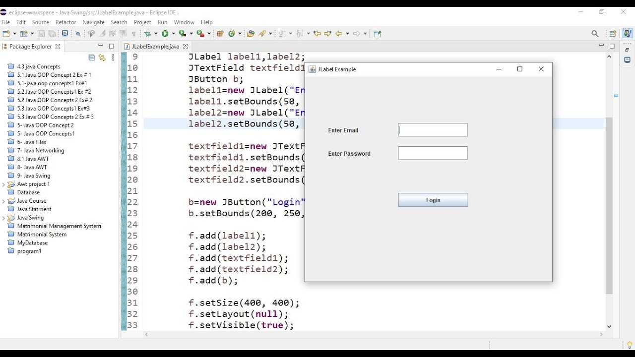 JLabel Example in Java Swing | Lecture # 74 | Learn Programming