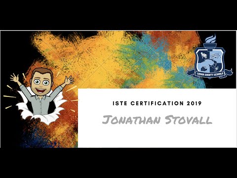 ISTE Certification Jonathan Stovall 2019-2020
