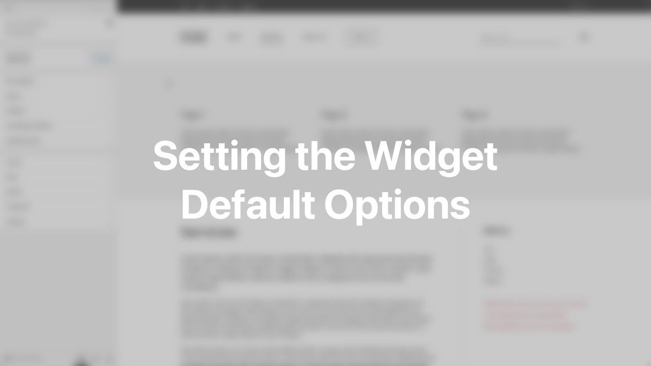 Setting the Widget Default Options | YOOtheme Documentation (WordPress)