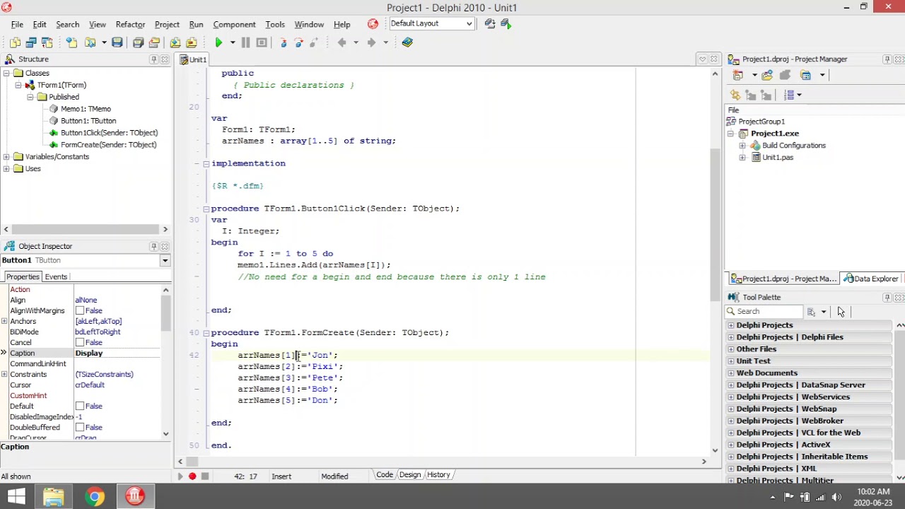 Delphi - Basic array
