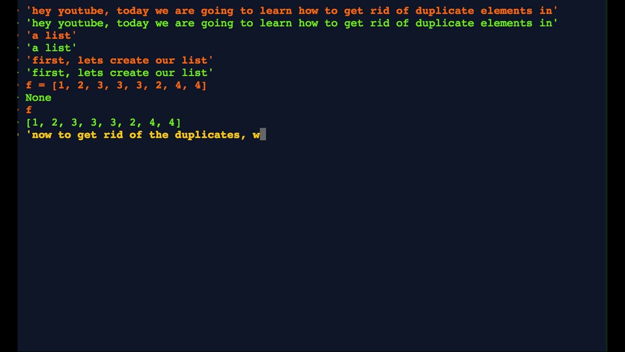 Python remove all duplicate values from a list