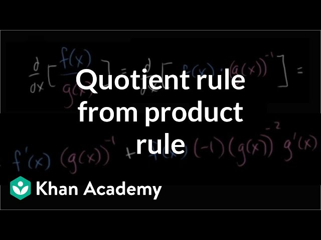 Understanding the Quotient Rule through Product and Chain Rules in ...