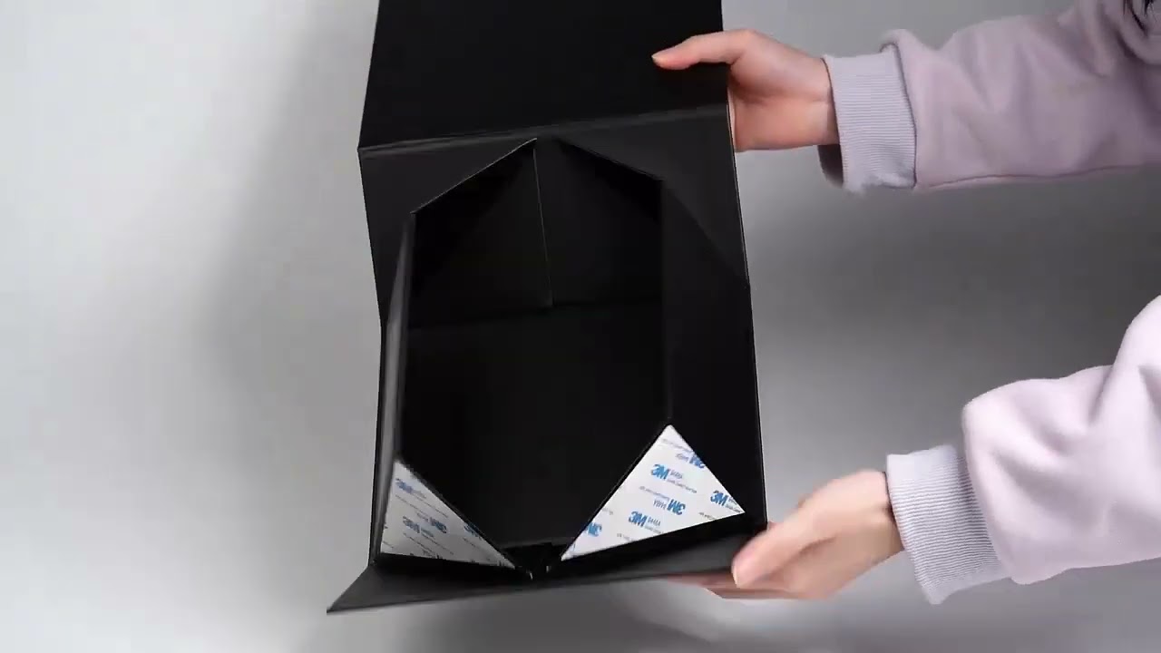Free Sample Black Folding Box with Magnetic Closure Gift Packaging Boxes Rigid Cardboard Paper Boxes