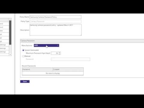 Creating a Camera Password Policy - Aimetis Enterprise Manager