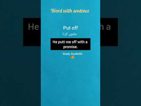 Put off word urdu meaning with sentence๐ #studystudio92๐ #shortsfeed #shorts #englishgrammar