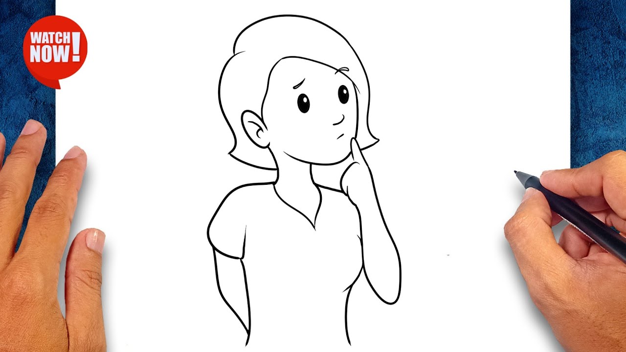 How to draw Girl Thinking