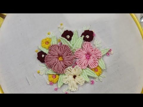 Easy Creative 3D Flower Embroidery For Beginners| Stunning Flower Embroidery Ideas|@skillscloud9693