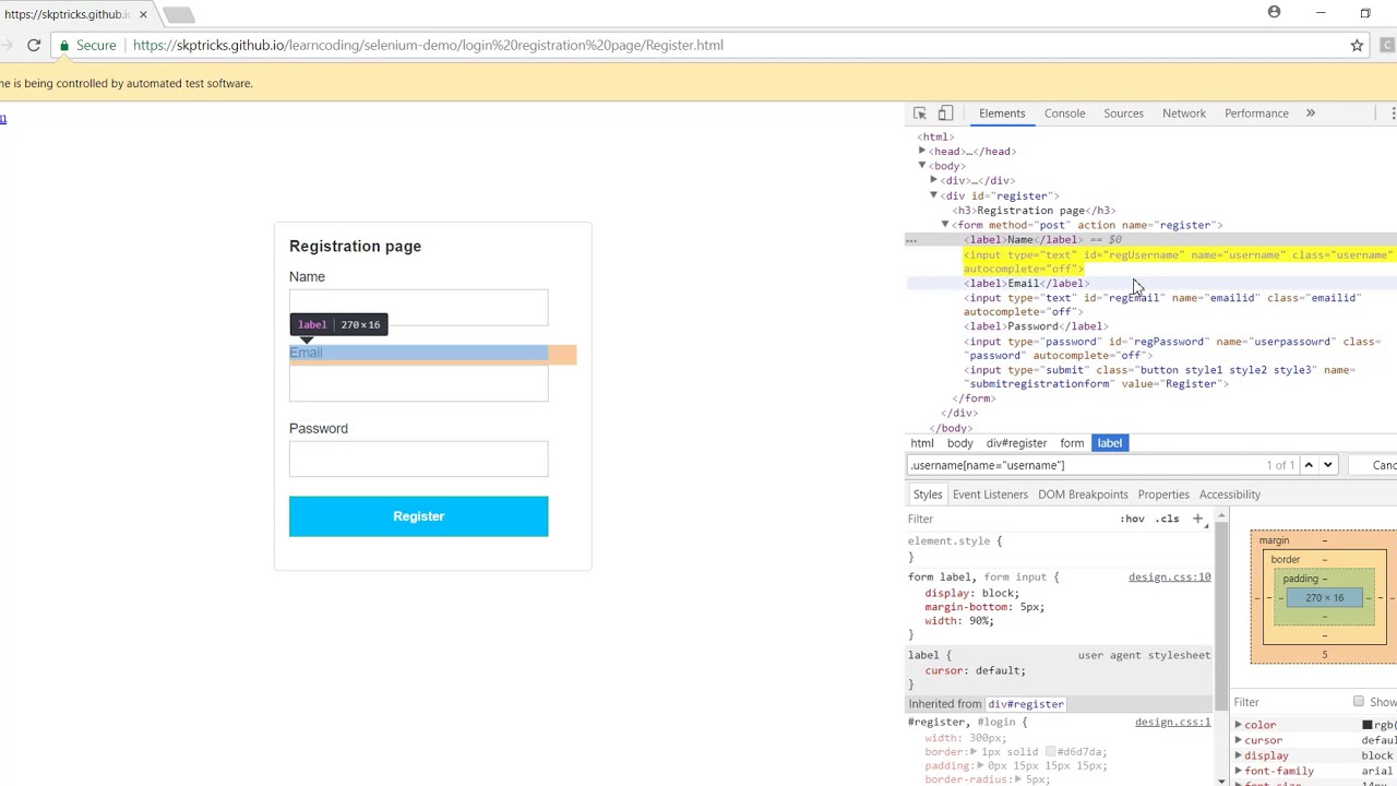 Locating Elements by Class and Attribute - css selector