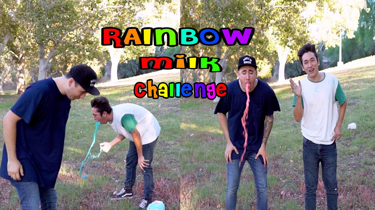 Rainbow Milk Challenge | Brennen Taylor