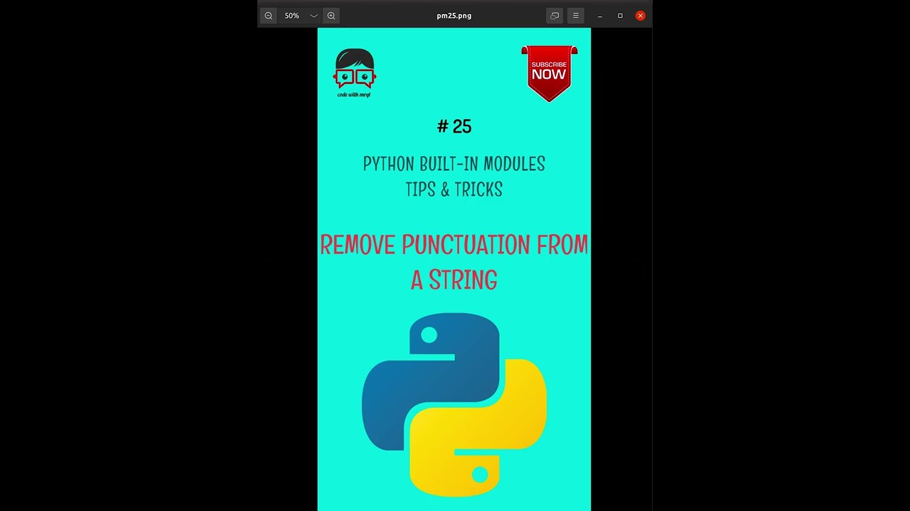 Python built-in modules tips & tricks 💡 #25 - Remove punctuation from a string/sentence