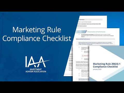 The IAA Marketing Rule Compliance Checklist