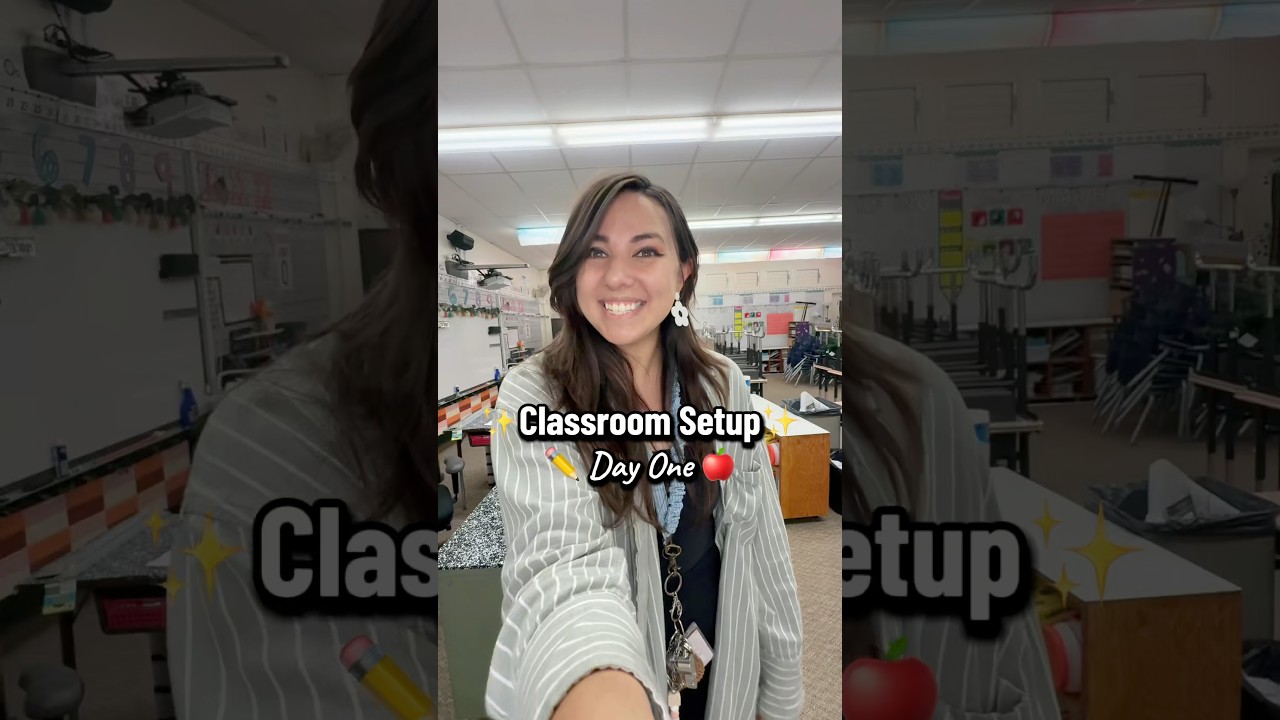 ✏️Classroom Setup Day One! 🍎 #classroomdecor #classroomsetup #teachersofyoutube